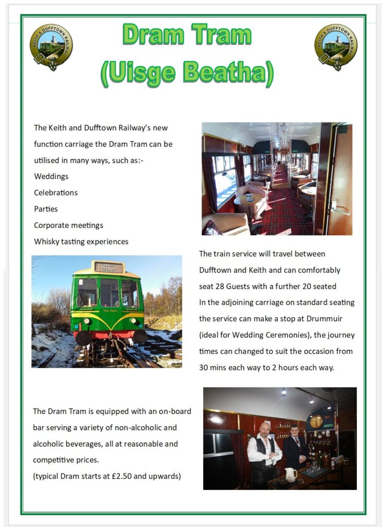 Dram Tram Flyers | Keith and Dufftown Railway
